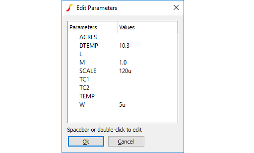 SIMetrix Script Manual: UserParametersDialog Function