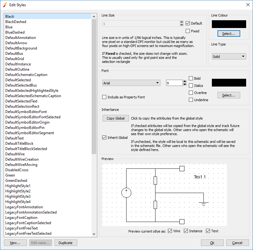User Manual: Schematic Styles